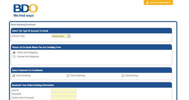 BDO ONLINE Enroll In BDO Online Banking With These Easy Steps